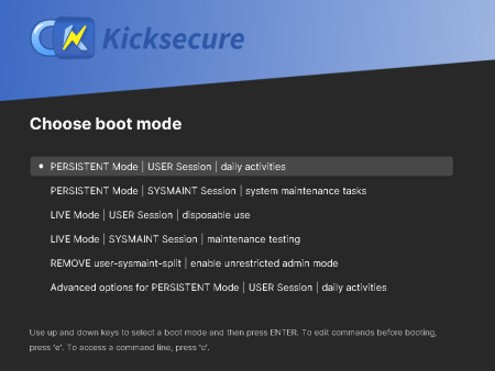 Persistent Mode for Kicksecure